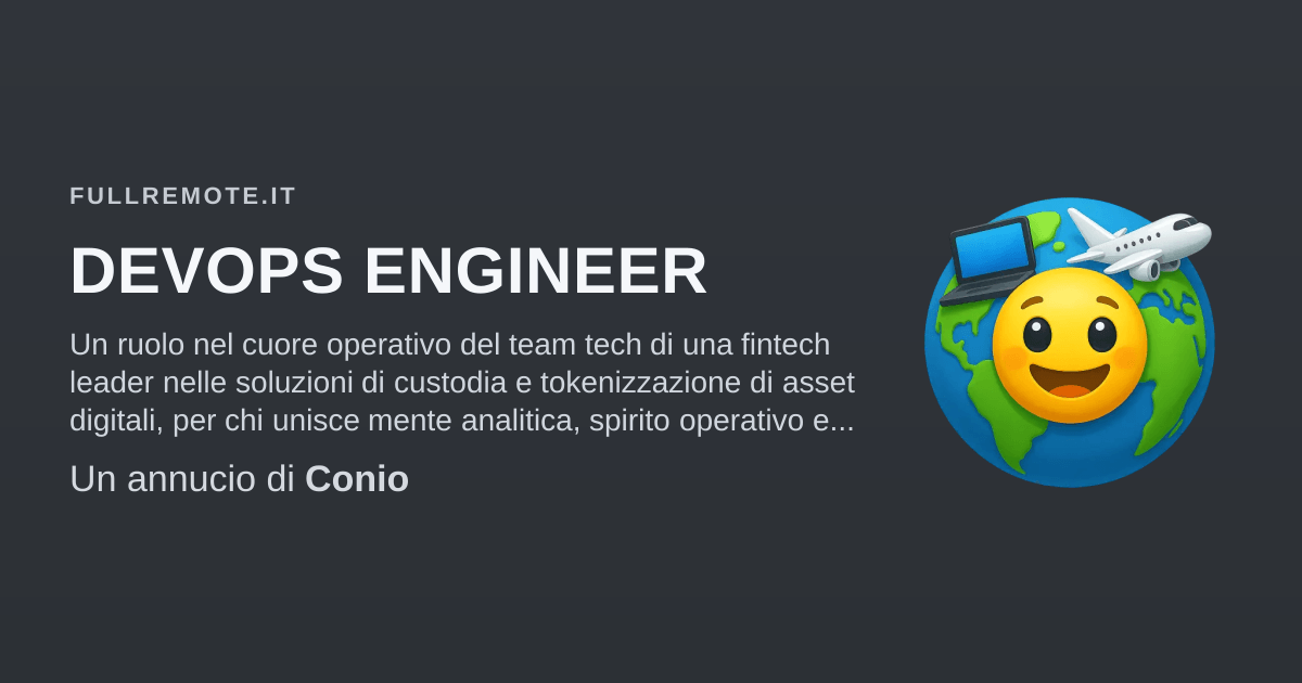 DevOps Engineer - Conio | fullremote.it